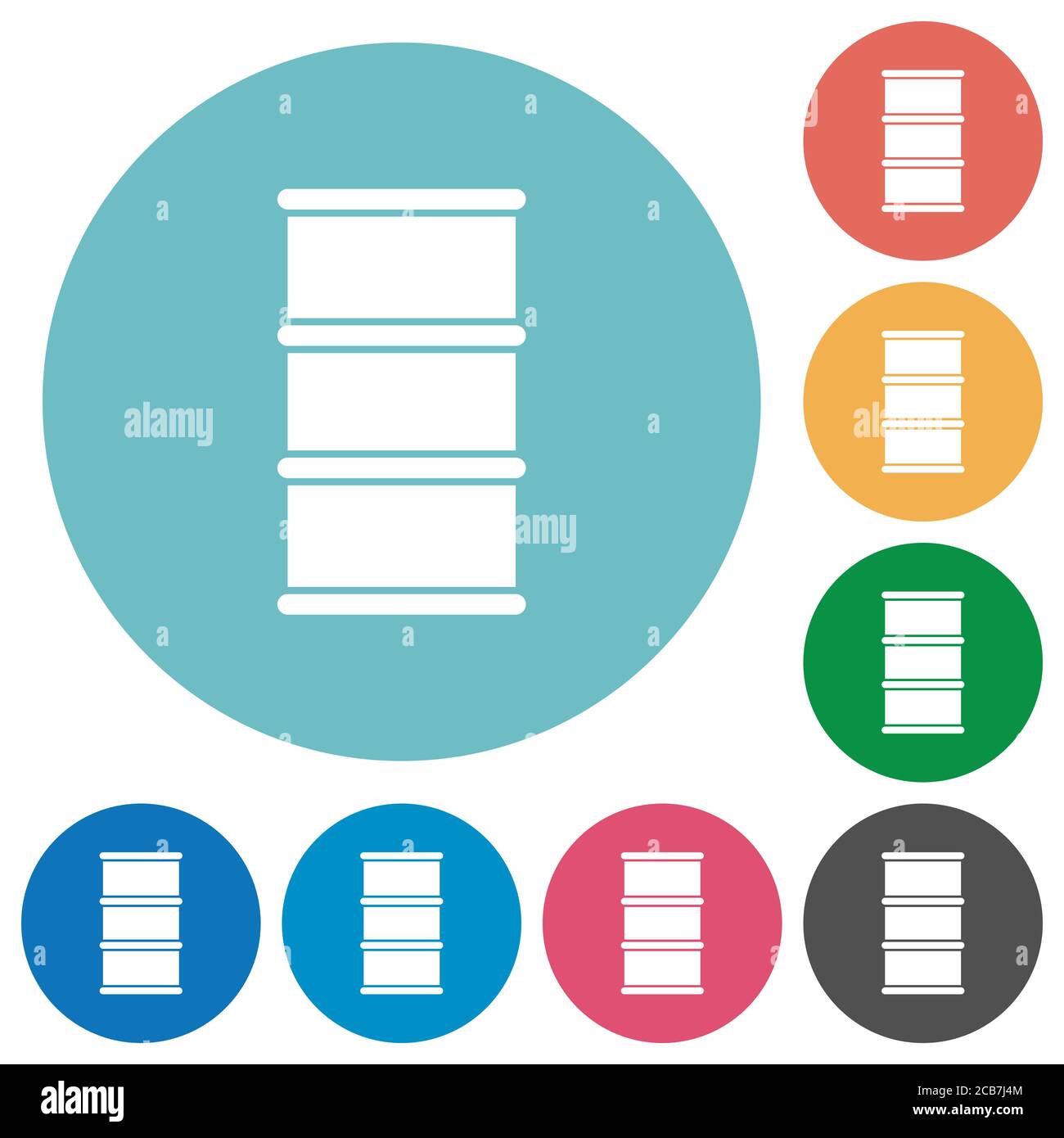 Barrel flat white icons on round color backgrounds Stock Vector Image ...