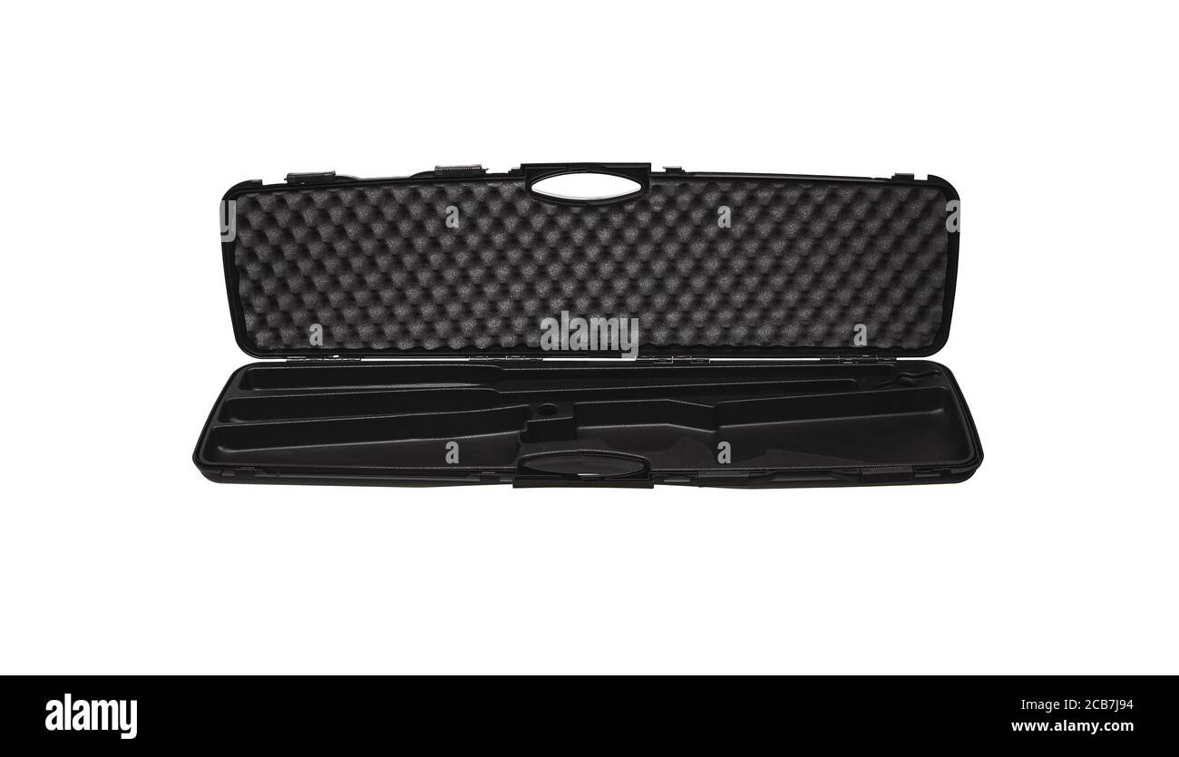 Black plastic hard case for transporting and storing weapons. Gun ...
