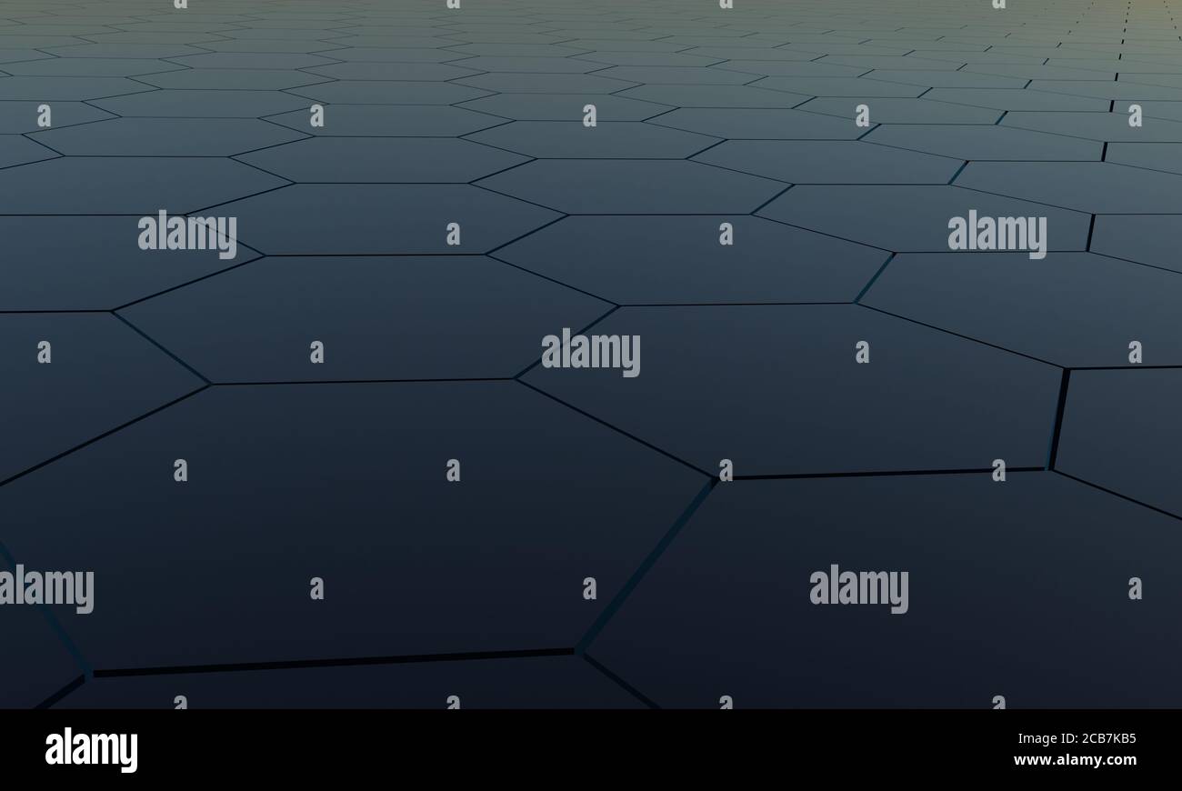 Perspective grid hexagonal surface. Geometry pattern. Abstract black ...