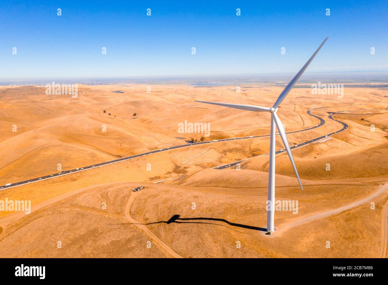 Wind turbines in california sunset hi-res stock photography and images ...