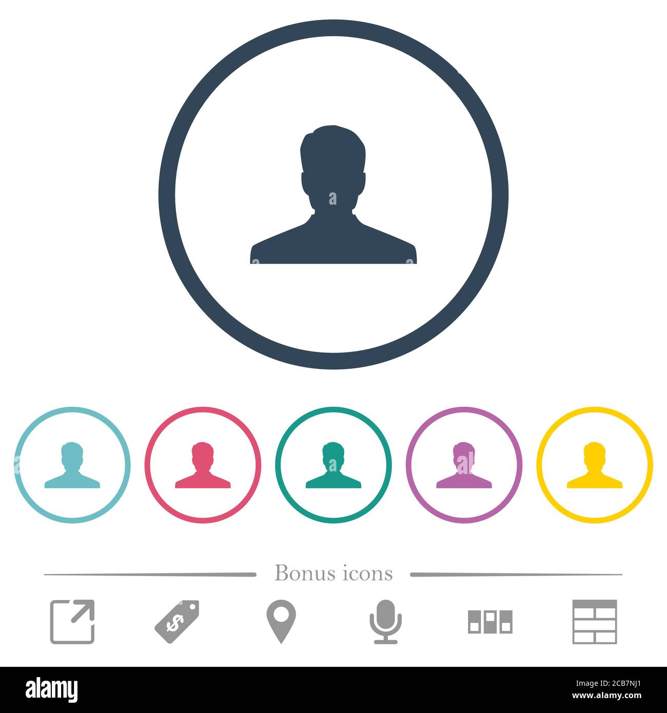 Anonymous avatar flat color icons in round outlines. 6 bonus icons ...