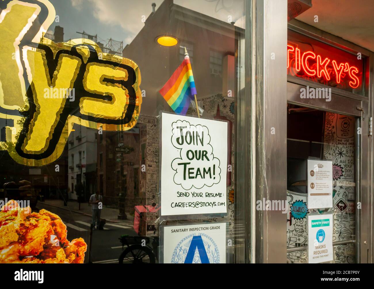 Sticky’s restaurant in Greenwich Village in New York is hiring, seen on ...