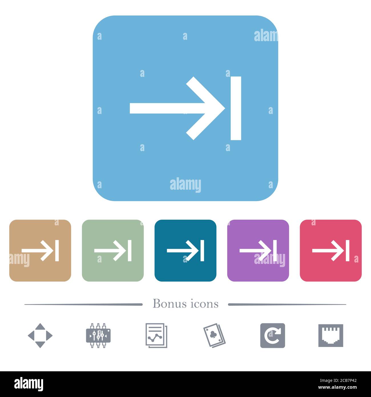 Keyboard tab white flat icons on color rounded square backgrounds. 6 ...