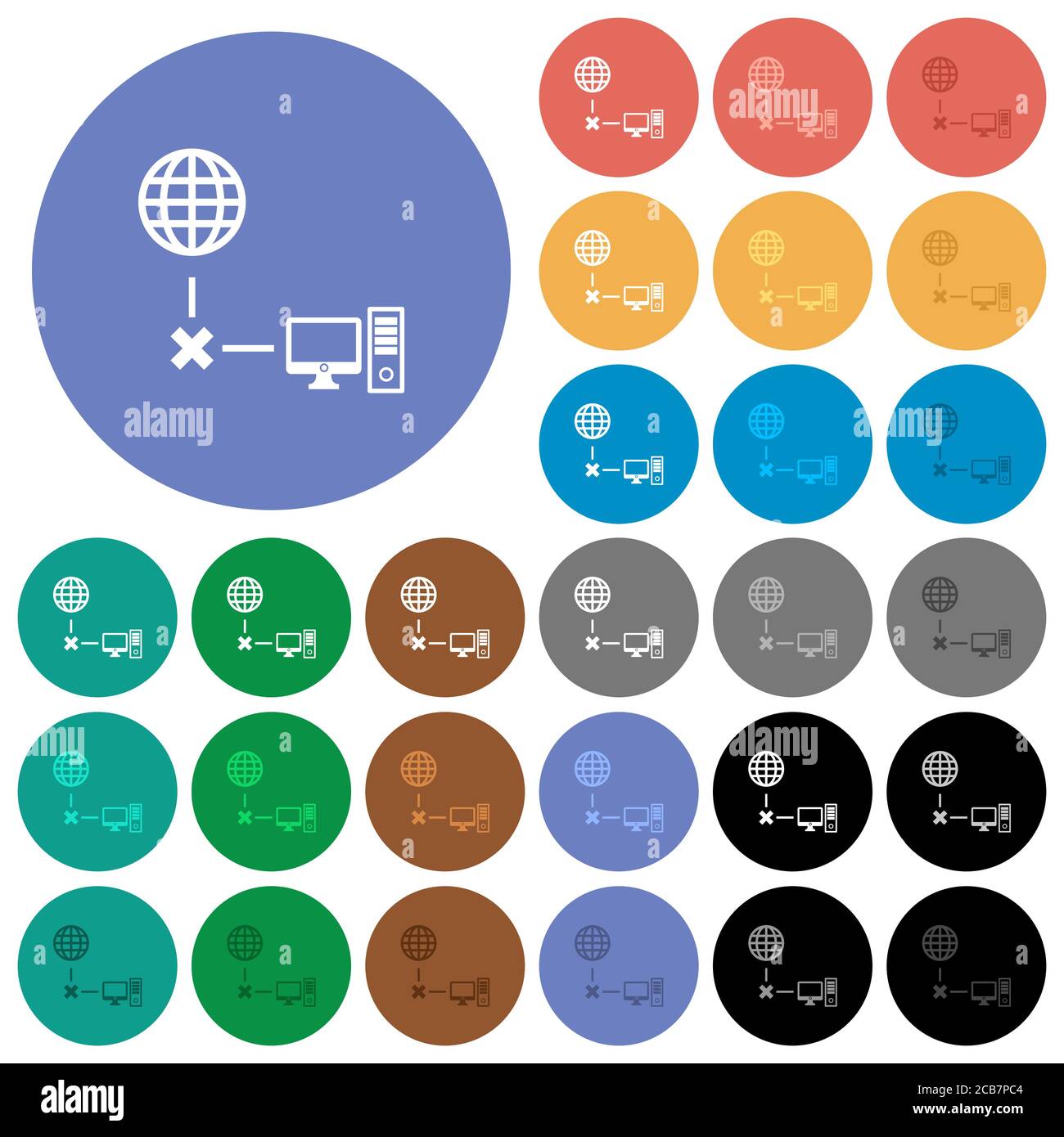 Offline computer multi colored flat icons on round backgrounds ...