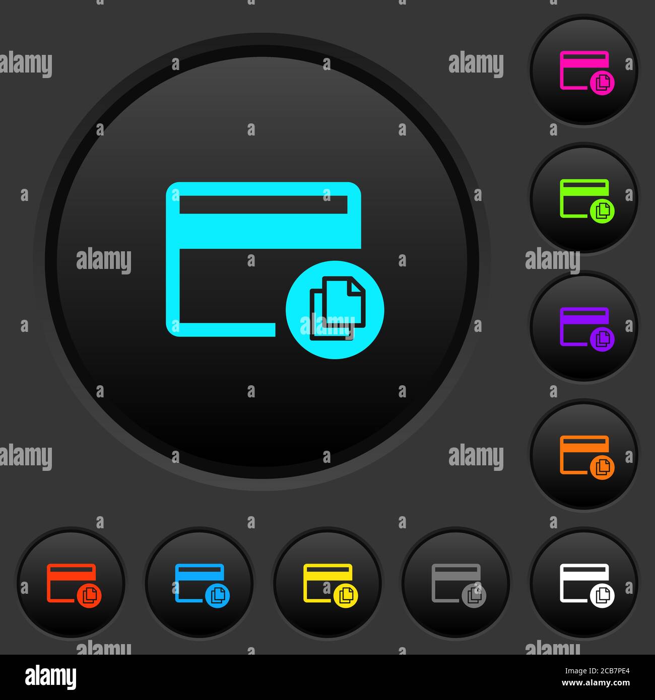 Credit card transaction templates dark push buttons with vivid color ...