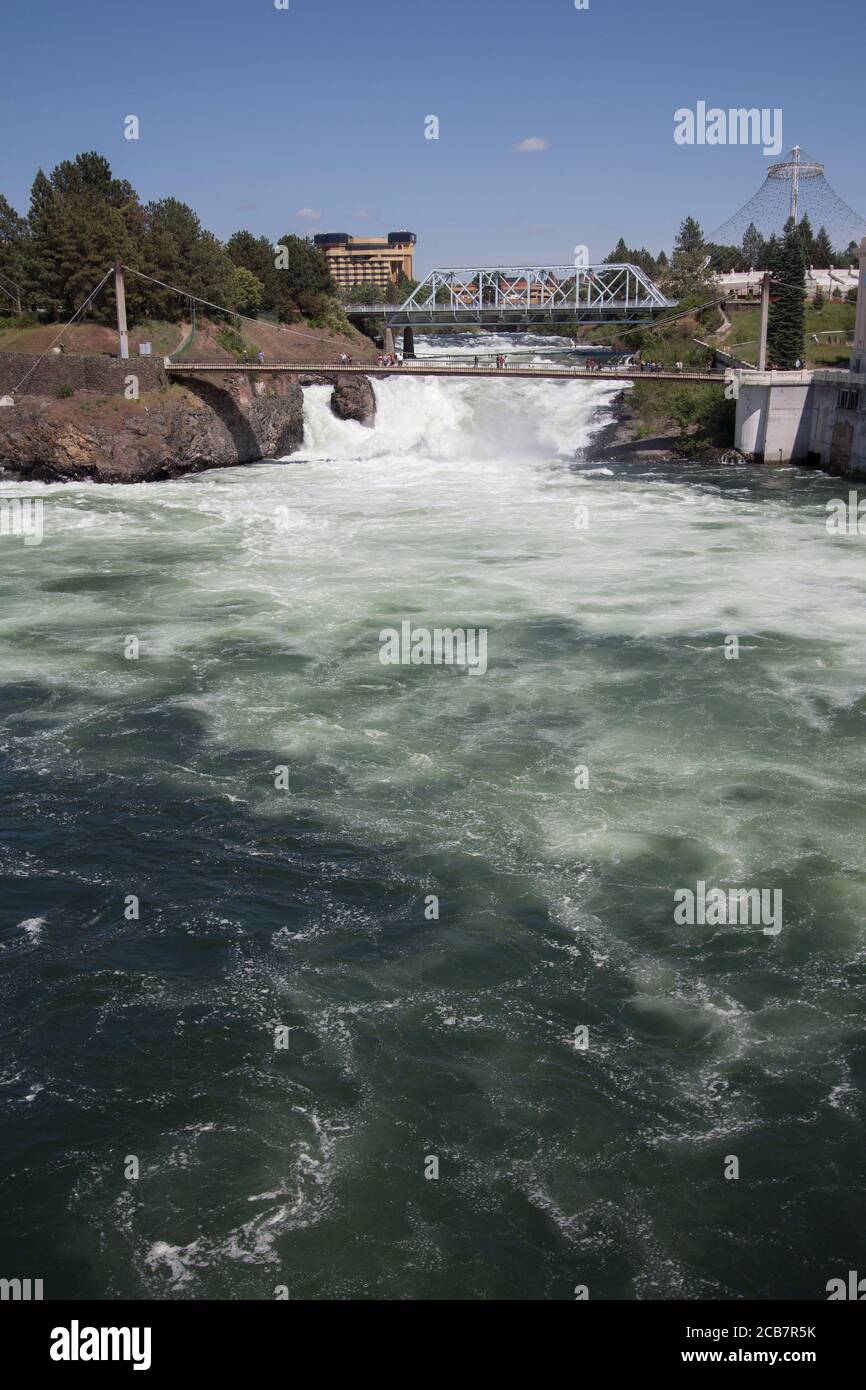 Spokane River waterfalls, Spokane WA Stock Photo - Alamy