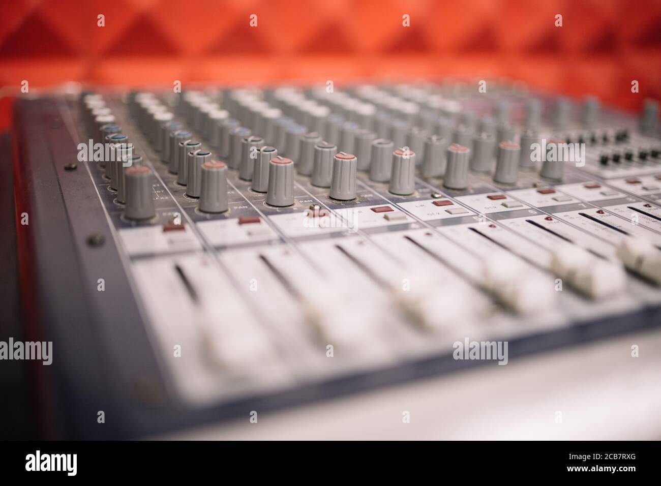 Close-up view of DJ channel mixing controller Stock Photo - Alamy
