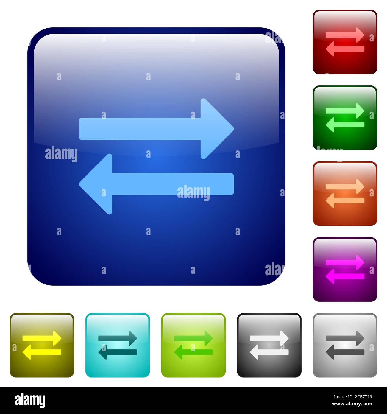 Exchange icons in rounded square color glossy button set Stock Vector Image & Art - Alamy