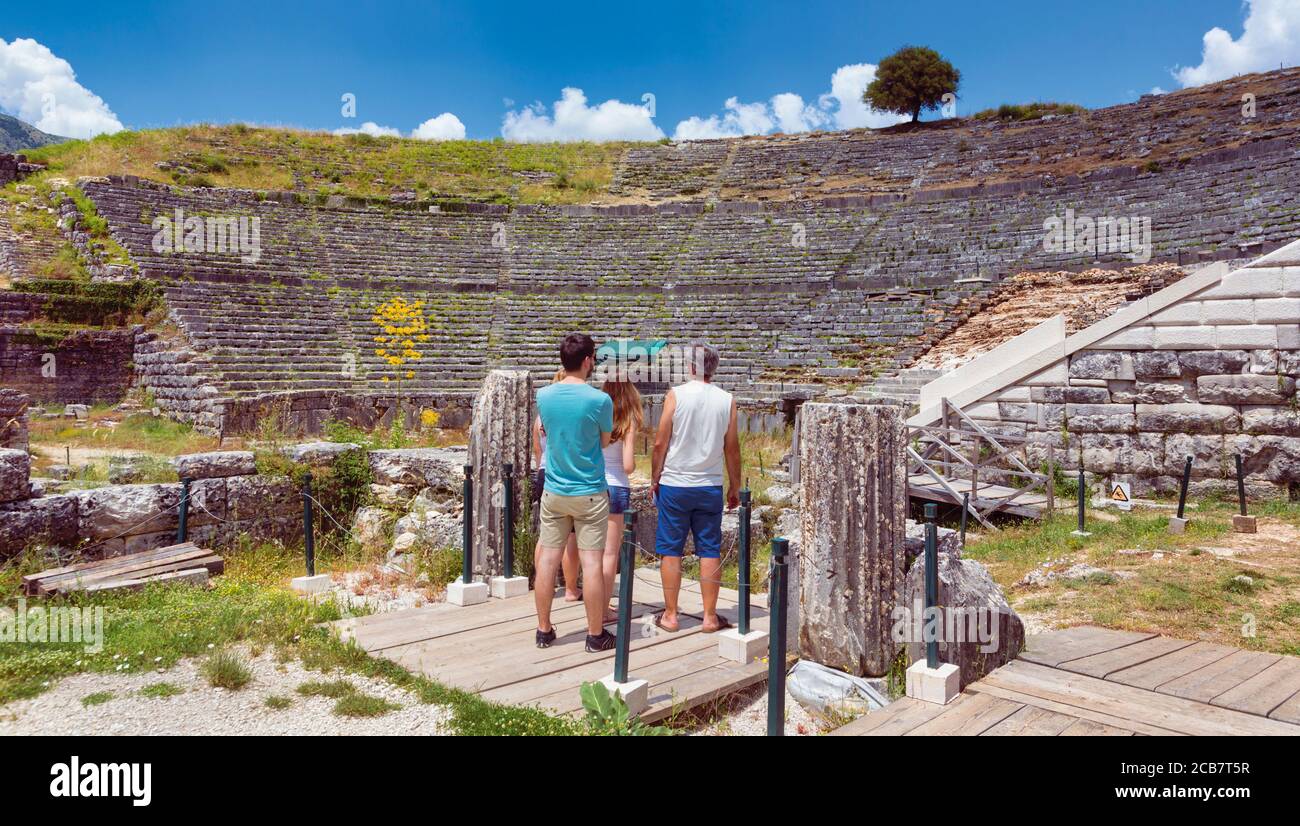 Greece, Epirus. Ruins of ancient Dodoni. The theatre, one of the ...