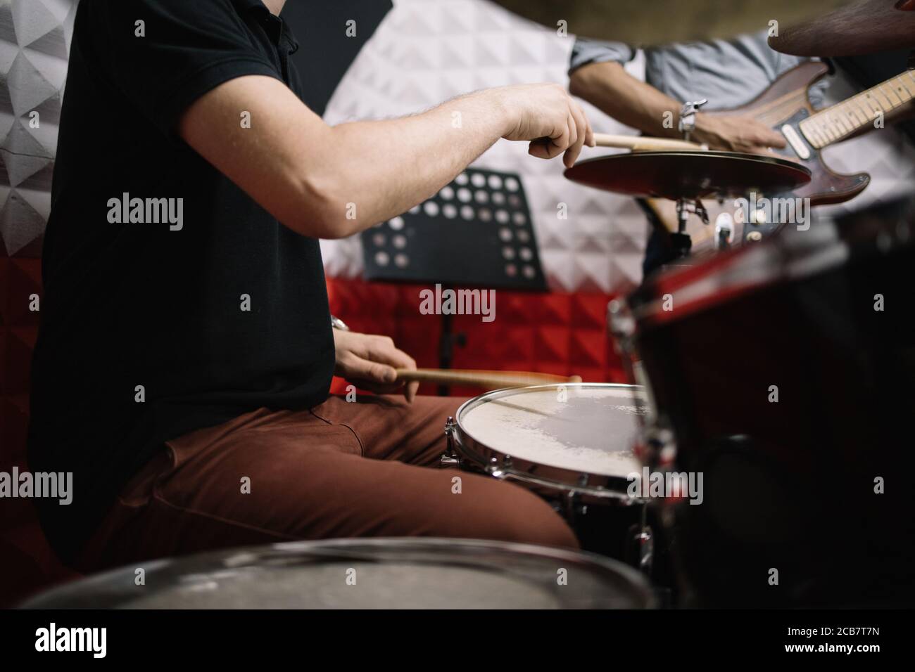 Man playing drums drum sticks hi-res stock photography and images - Alamy