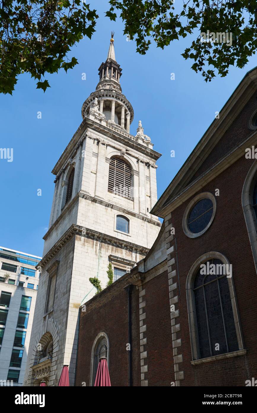 The Tower of St Mary-le-Bow church in the City of London, UK, designed ...