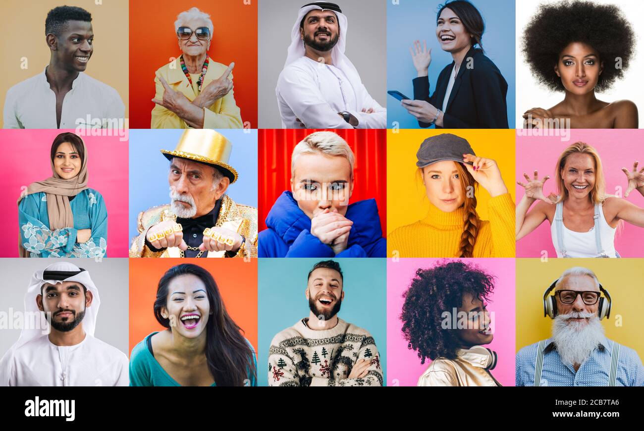 Collage face racial hi-res stock photography and images - Alamy