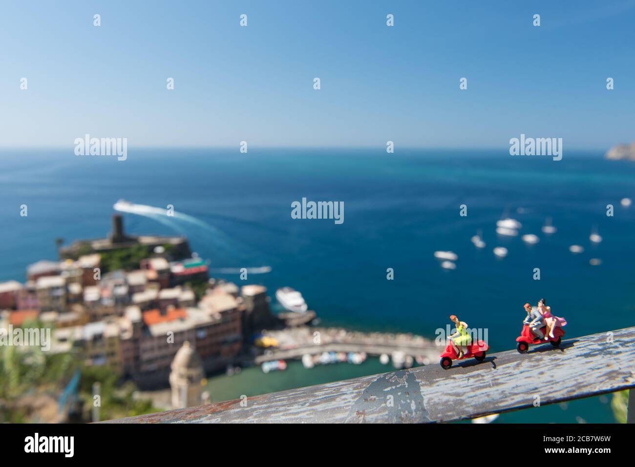 Small Figures Driving Motorcycles Landscape Stock Photo - Alamy
