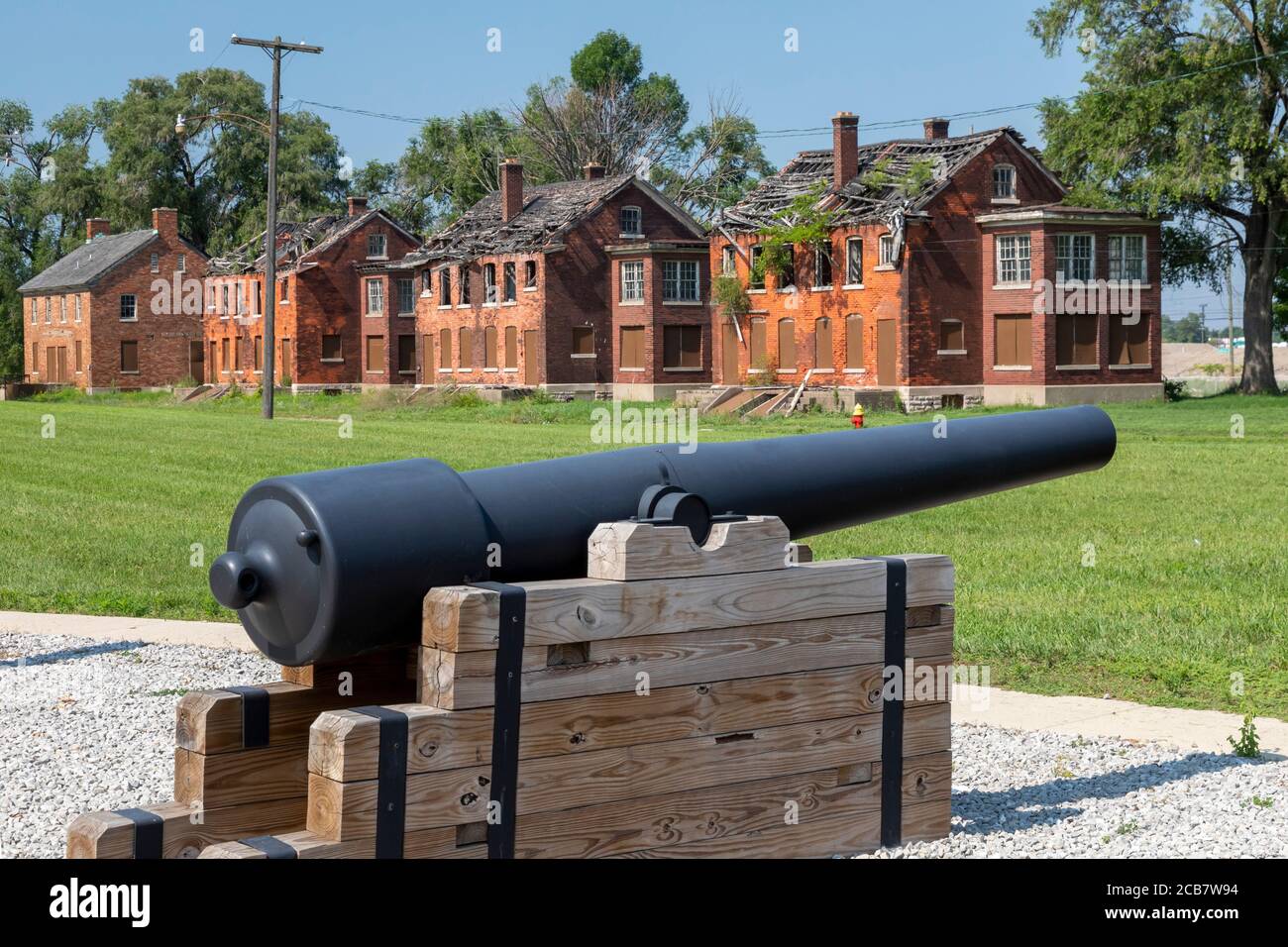 Detroit, Michigan - A Parrott cannon at Historic Fort Wayne. Built in ...