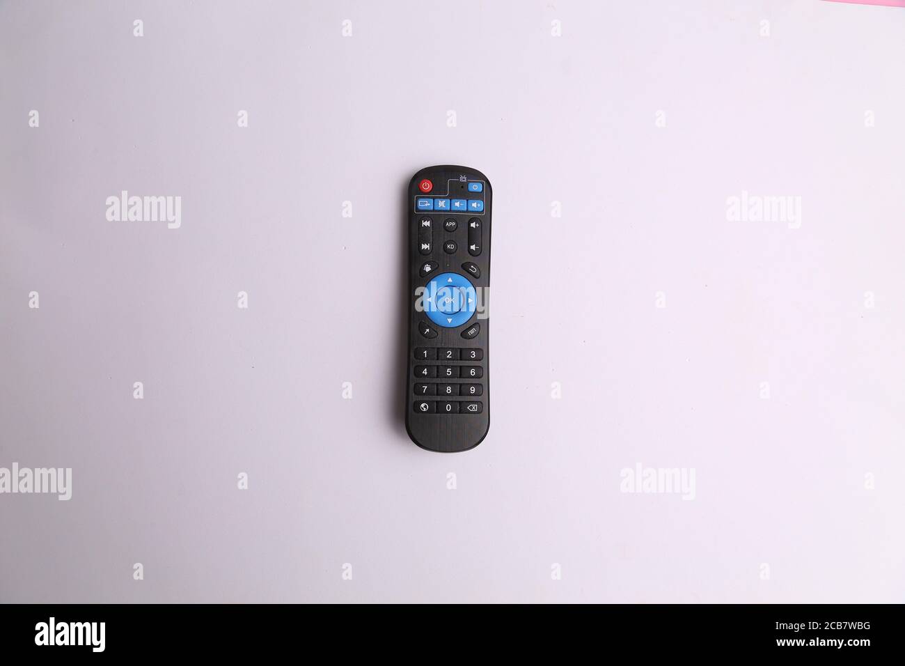 Top view of the TV remote control on a white background Stock Photo - Alamy