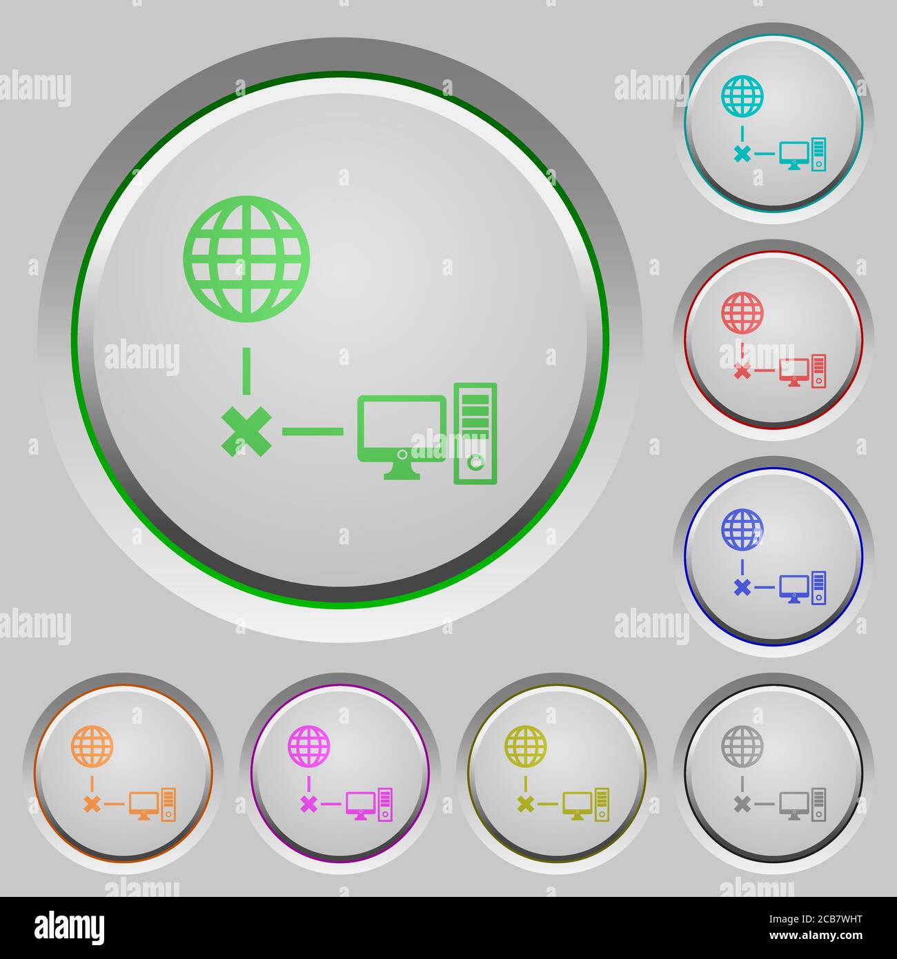 Offline computer color icons on sunk push buttons Stock Vector Image ...