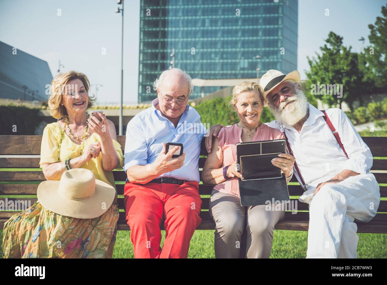 Group of seniors having fun in the city Stock Photo - Alamy