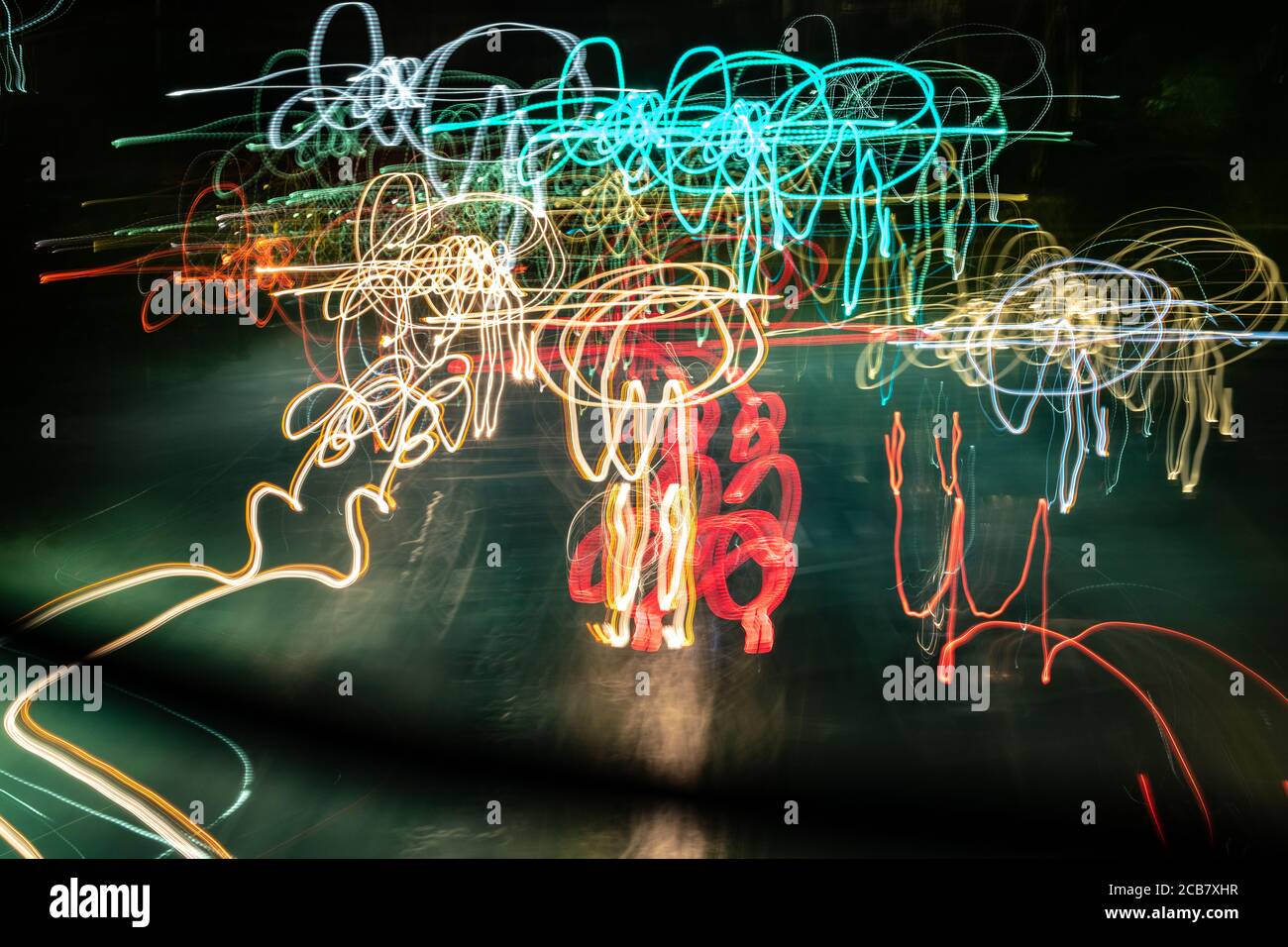 Drawing with Light at Night Stock Photo - Alamy