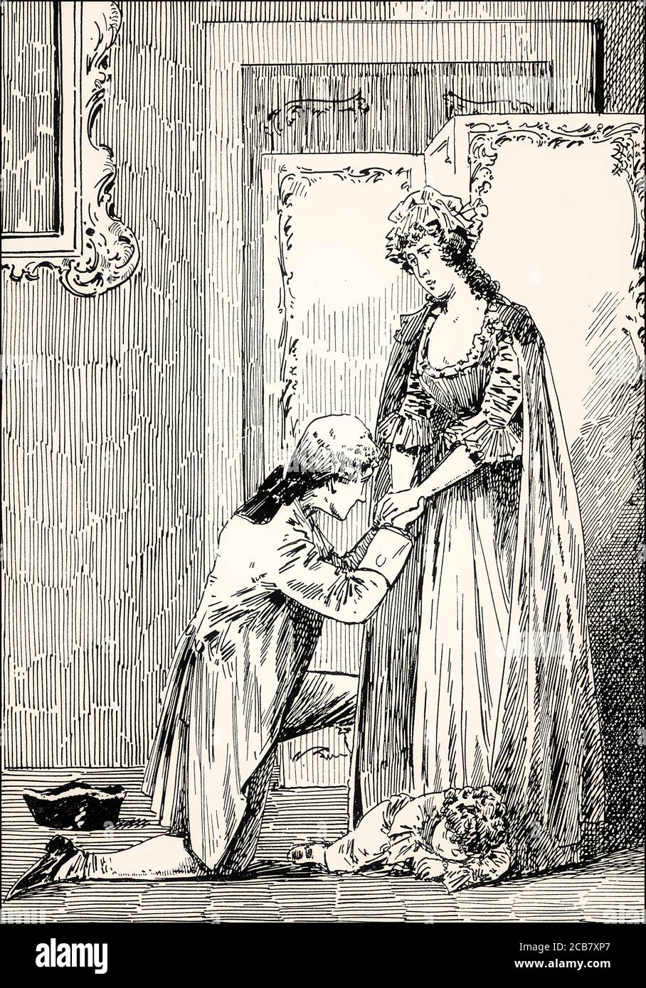 Natalie and Wilhelm, scene from the novel Wilhelm Meister's ...