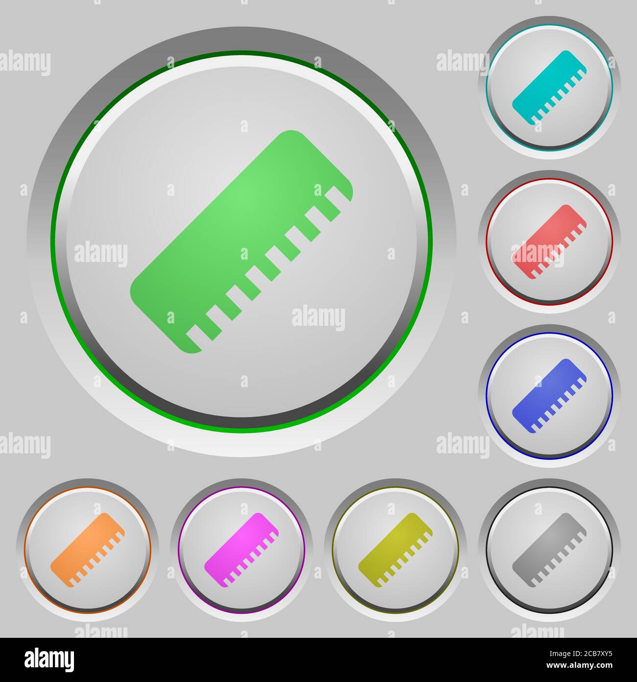 Ruler color icons on sunk push buttons Stock Vector Image & Art - Alamy