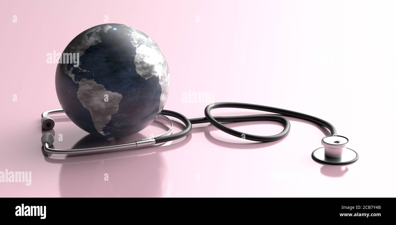 World Health day, global health care concept. Earth planet globe and ...