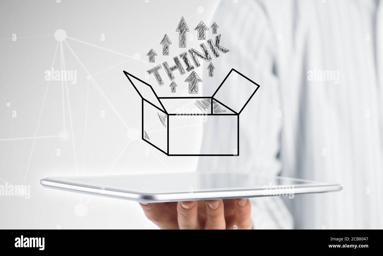 Thinking outside the box concept Stock Photo - Alamy