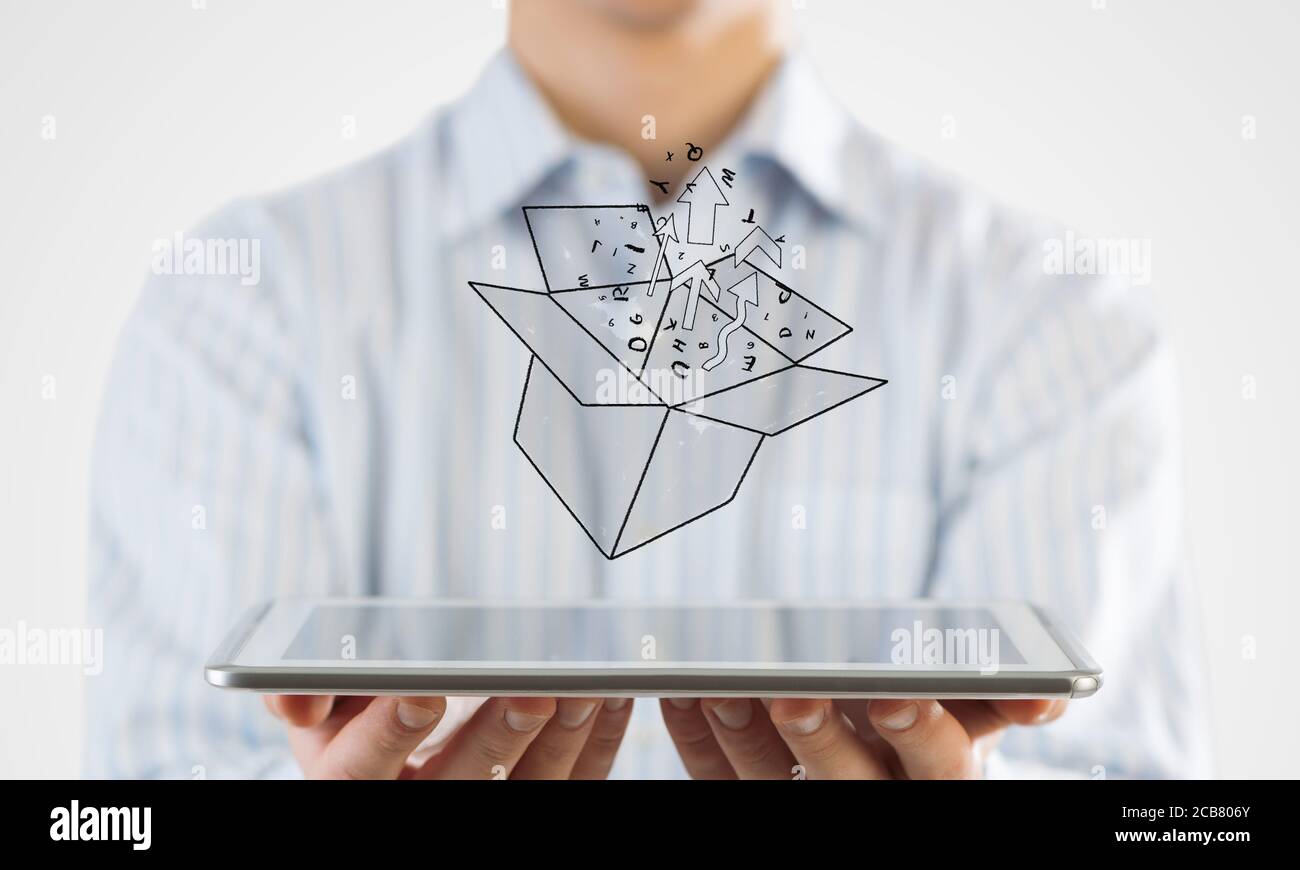 Thinking outside the box concept Stock Photo - Alamy