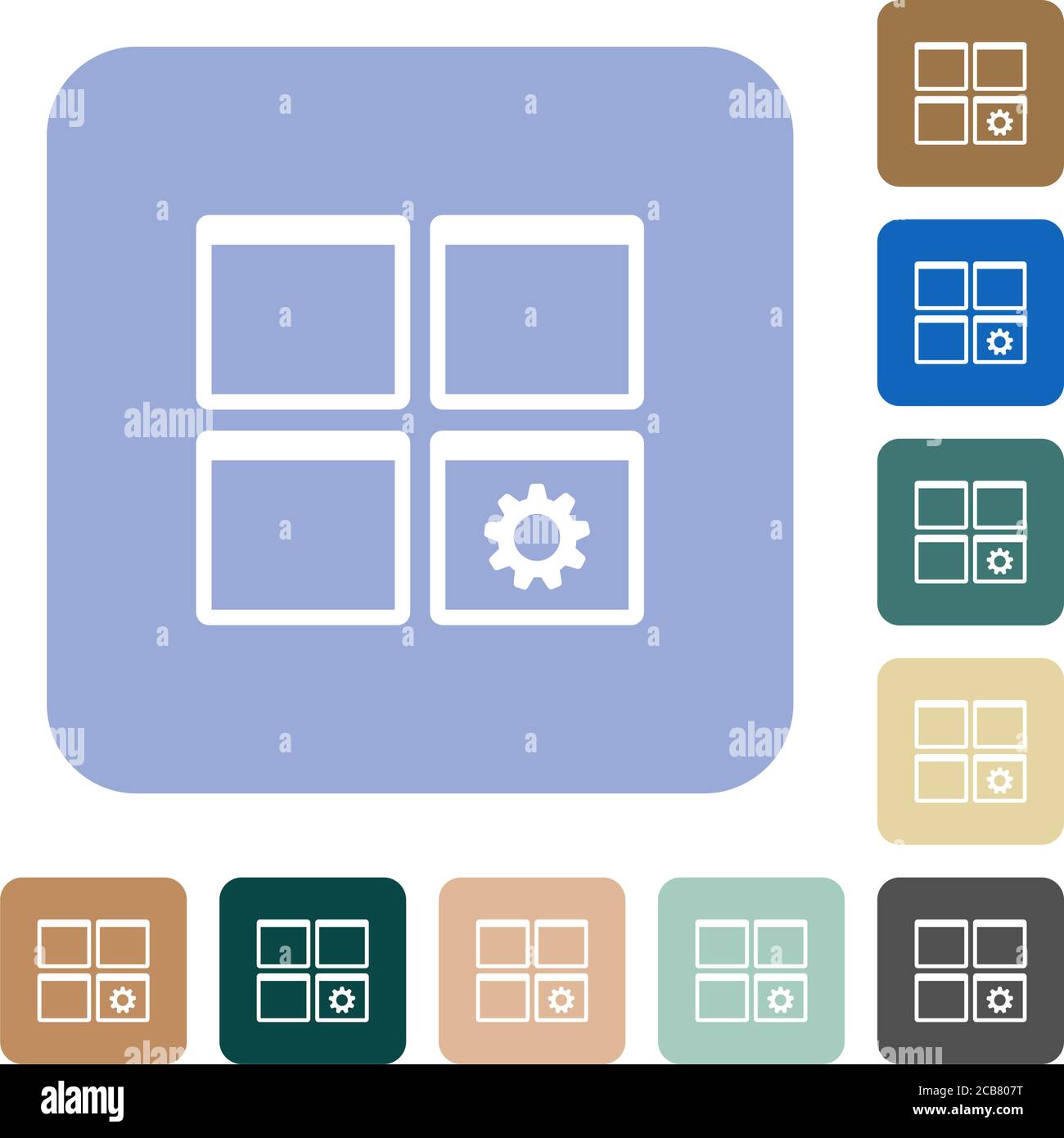 Dashboard settings white flat icons on color rounded square backgrounds ...