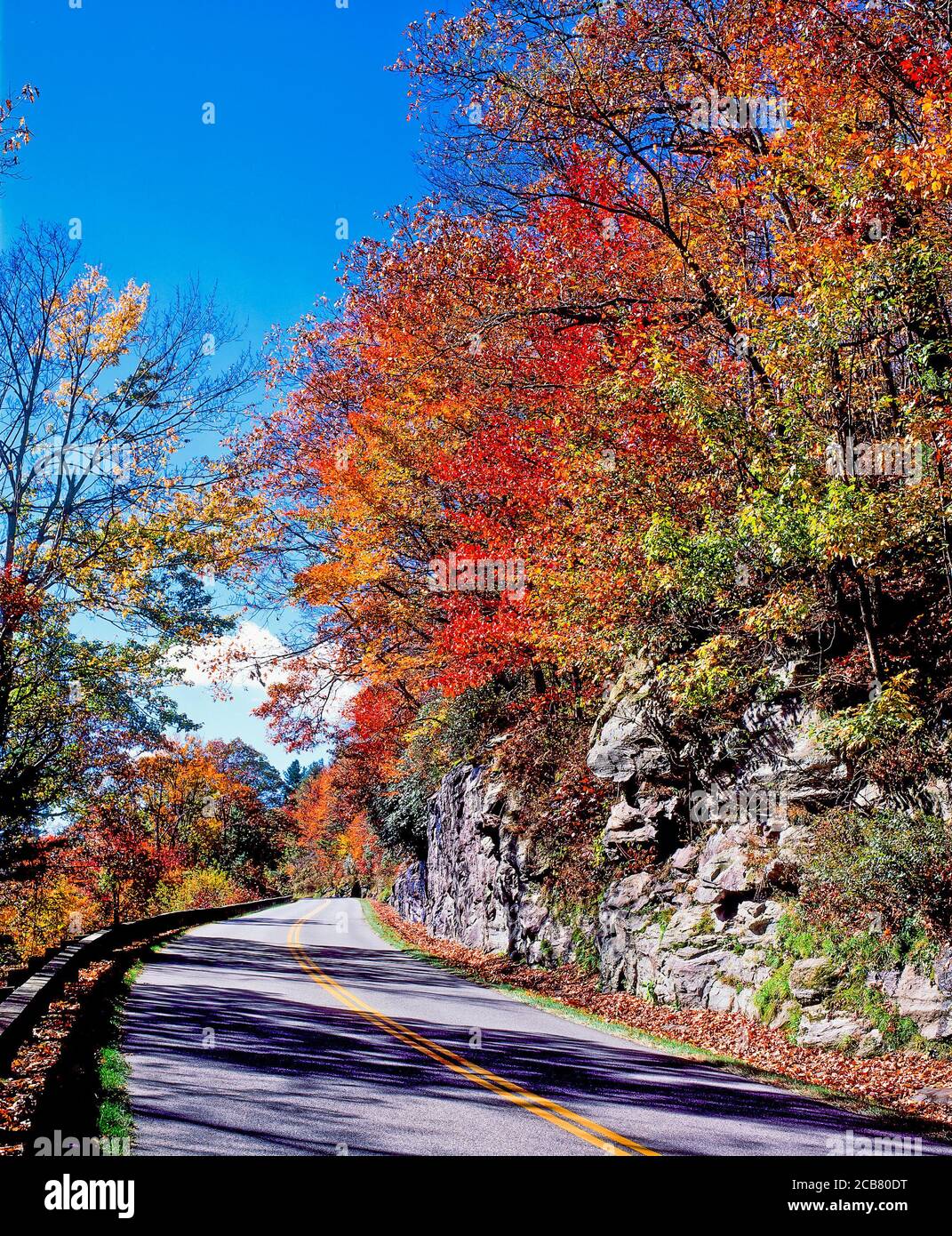 Autumn along the Blue Ridge Parkway in North Carolina in the United ...