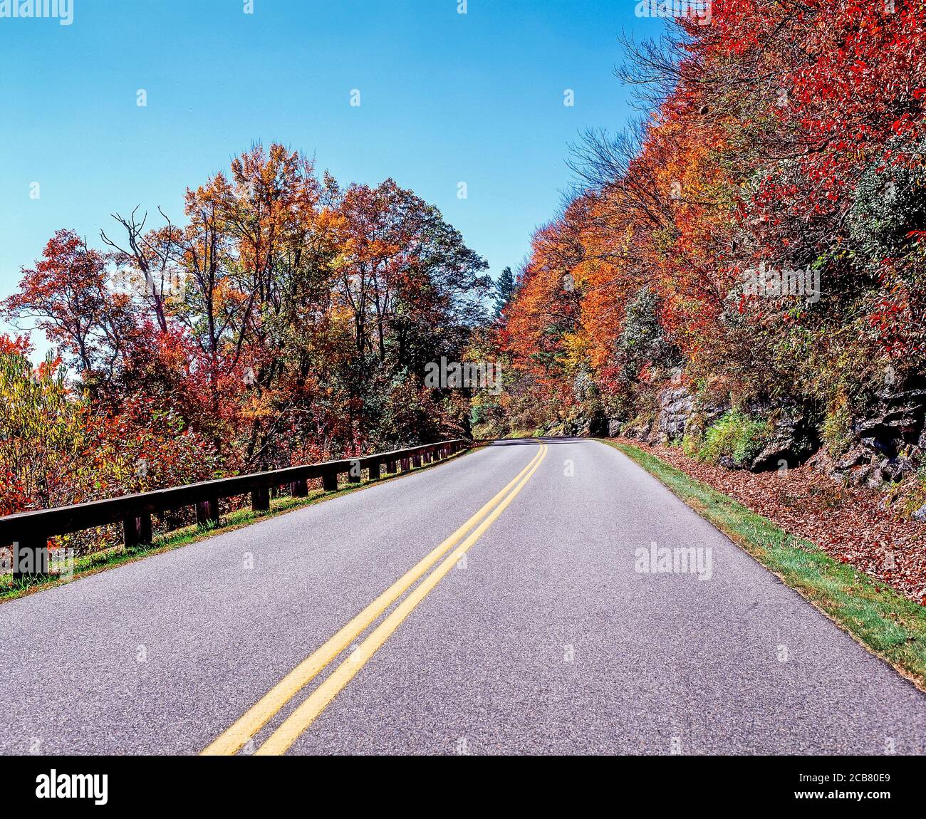 Autumn along the Blue Ridge Parkway in North Carolina in the United ...