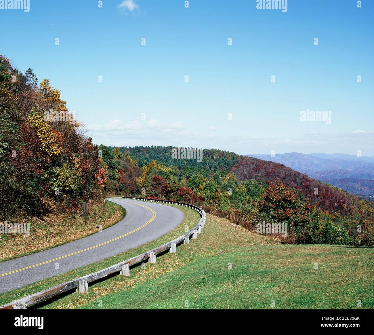Autumn along the Blue Ridge Parkway in North Carolina in the United ...