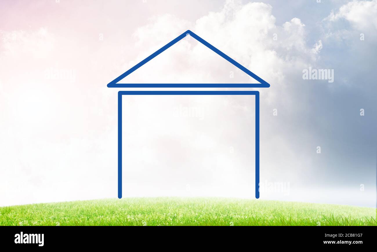 House on sky landscape Stock Photo - Alamy