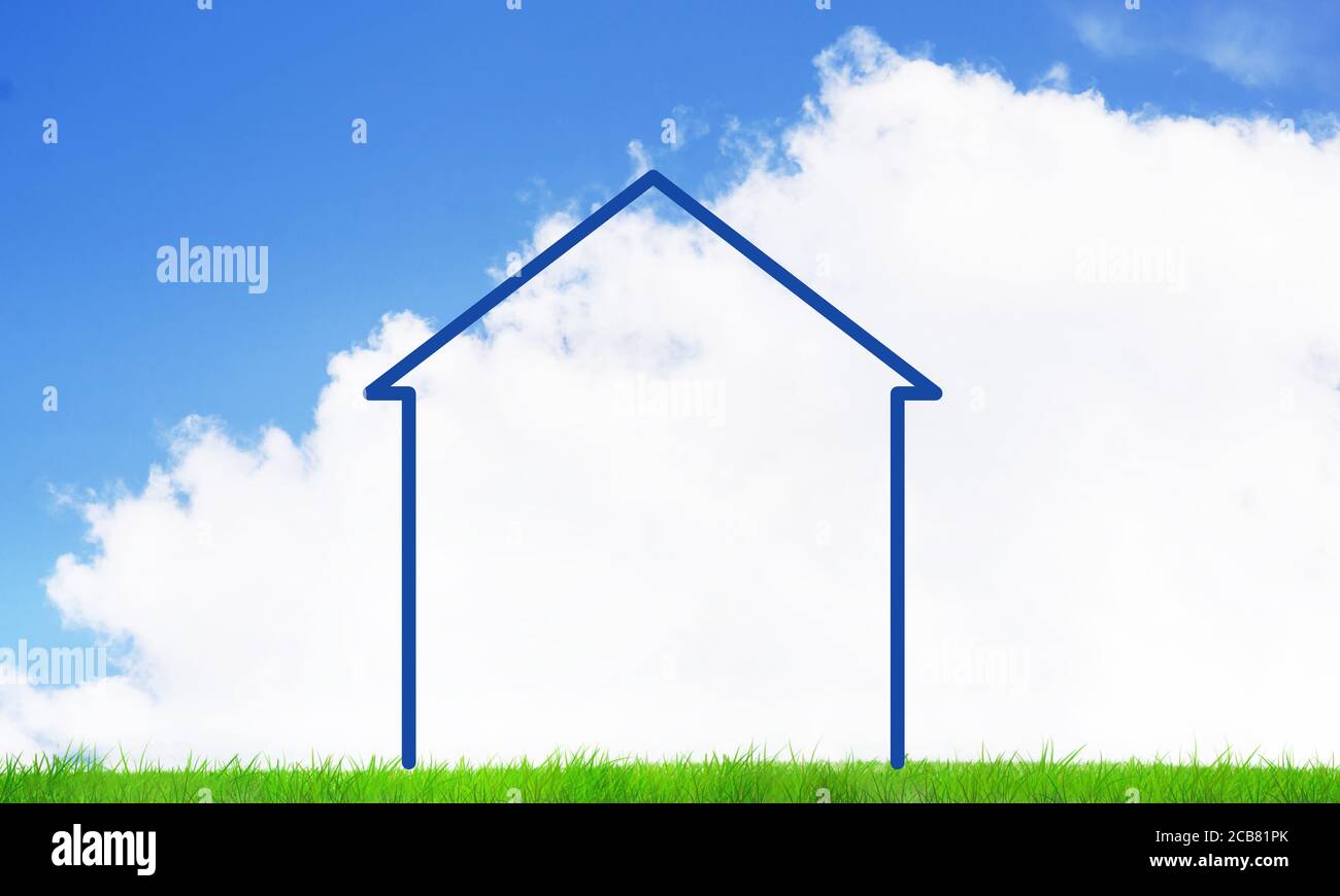 House on sky landscape Stock Photo - Alamy