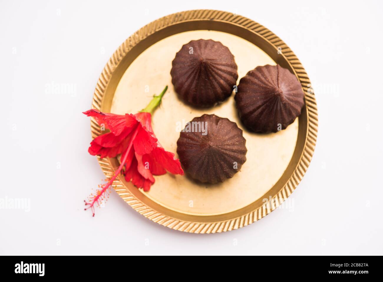 Chocolate Modak for Ganesh Chaturthi Puja or Ganesha festival Stock ...
