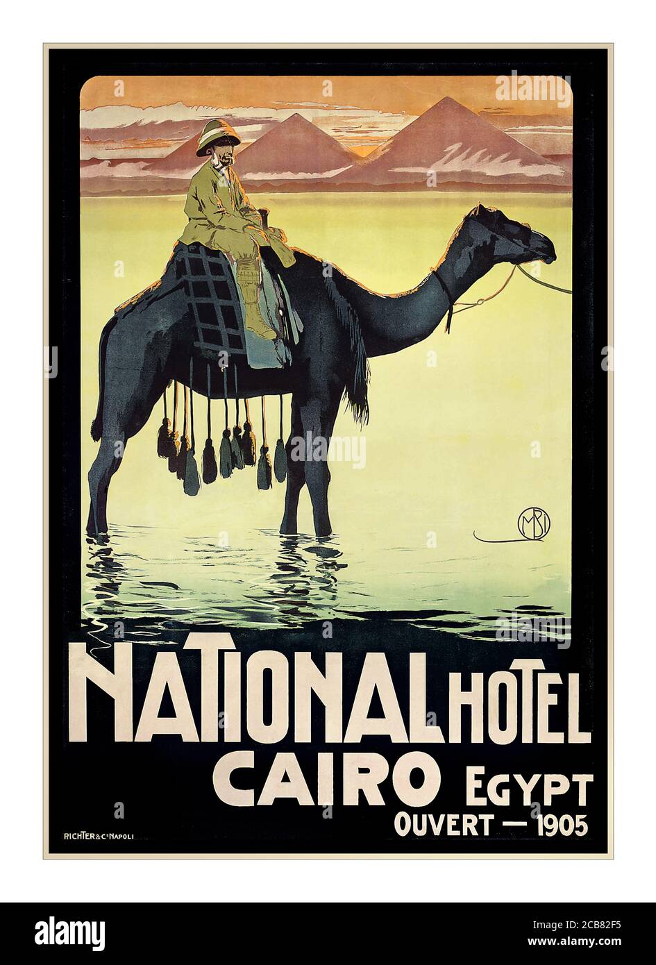 EGYPT Vintage 1900's Travel Poster National Hotel, Cairo Egypt ...
