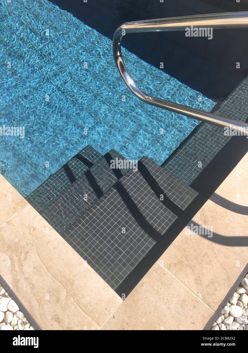 Steps into a swimming pool Stock Photo - Alamy