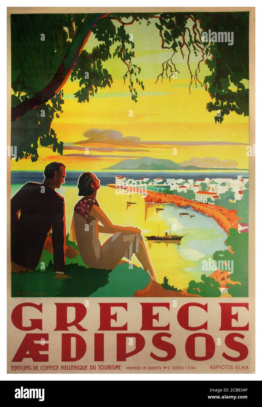 Greek travel poster Cut Out Stock Images & Pictures - Alamy
