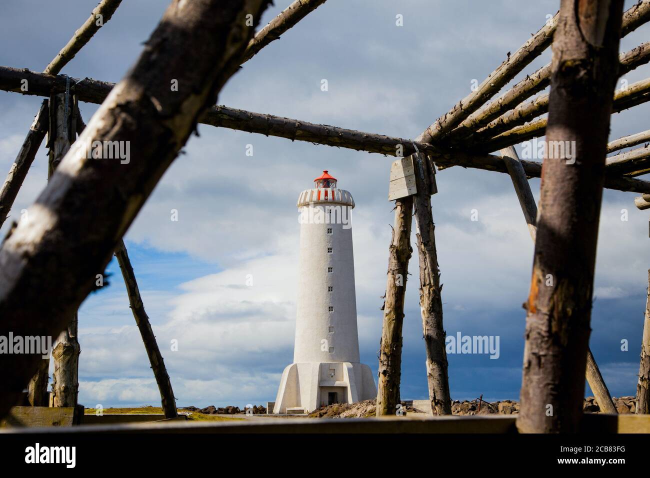 Old Akranes Lighthouse just north of Reykjavik, Iceland Stock Photo - Alamy