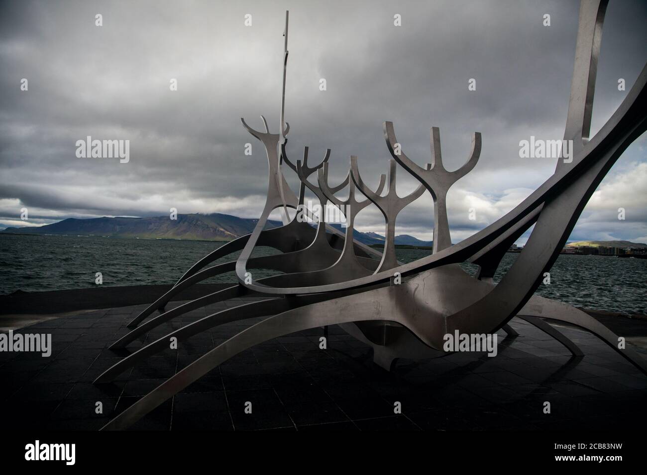 The Sun Voyager Statue in Reykjavik, Iceland Stock Photo - Alamy