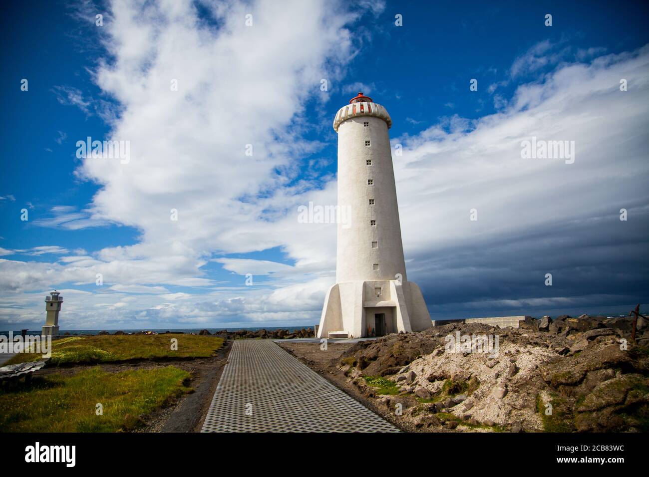 Old Akranes Lighthouse just north of Reykjavik, Iceland Stock Photo - Alamy