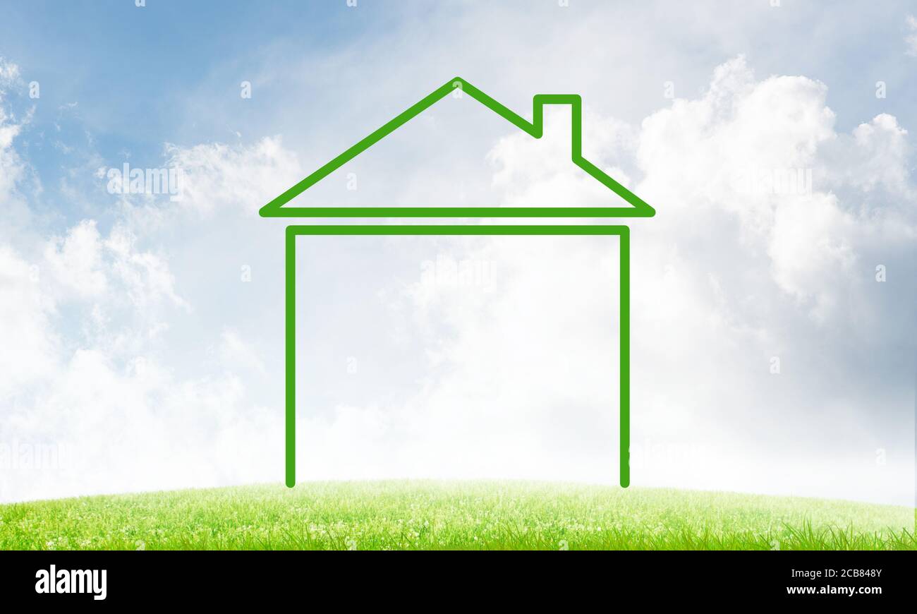 House on sky landscape Stock Photo - Alamy