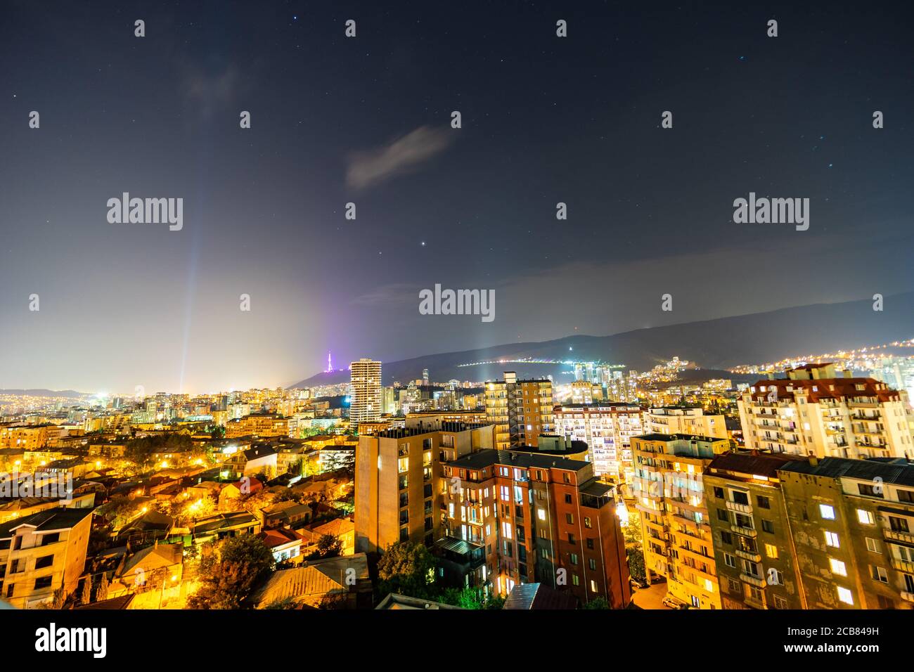 Cityscape at night, Tbilisi, Georgia Stock Photo - Alamy