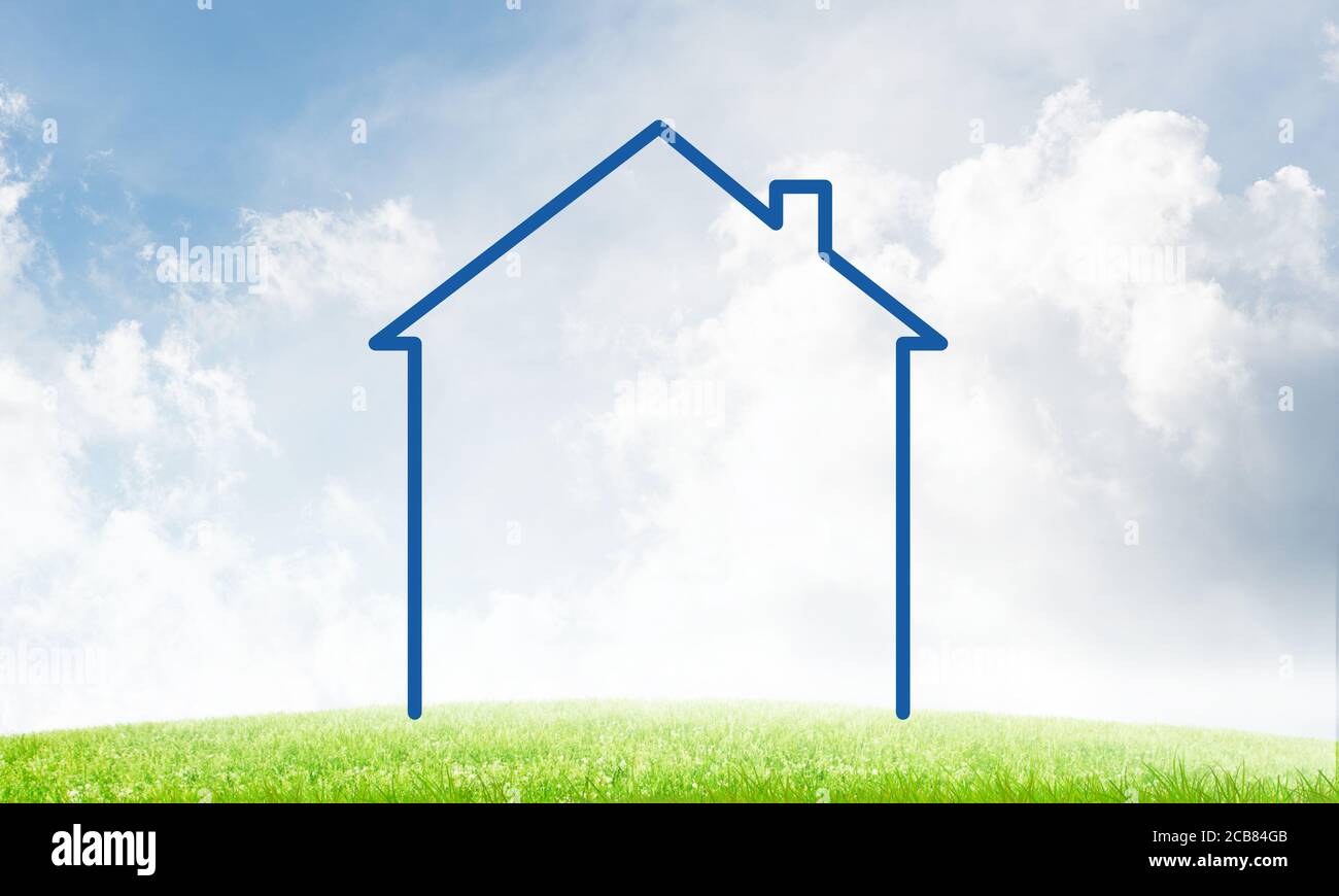 House on sky landscape Stock Photo - Alamy
