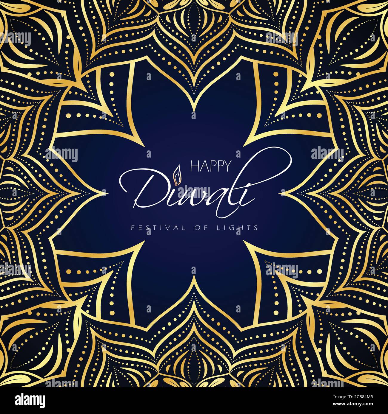 Happy Diwali design with golden mandala frame Stock Vector Image & Art ...