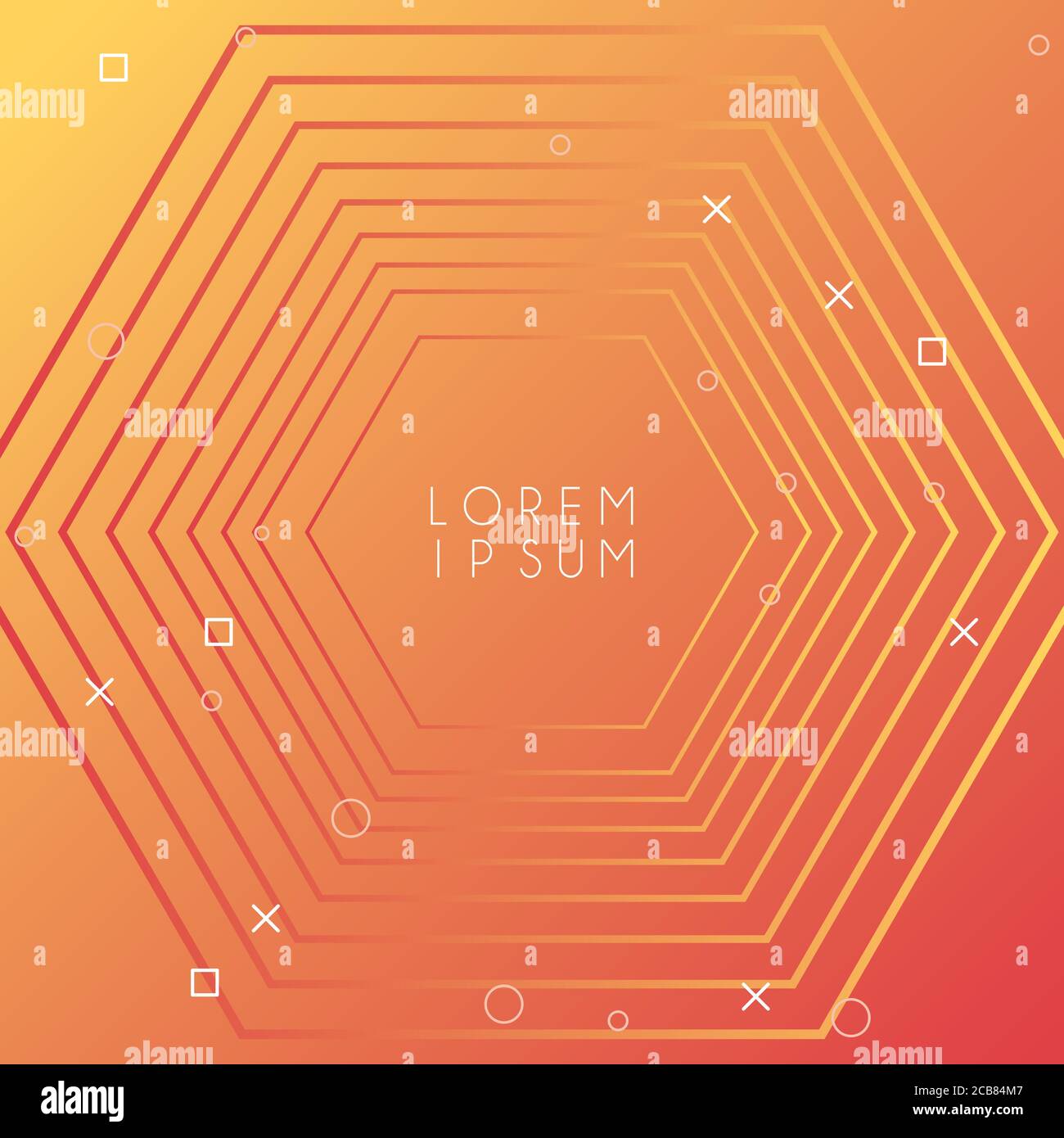 vivid paint color with hexagon frame background vector illustration ...