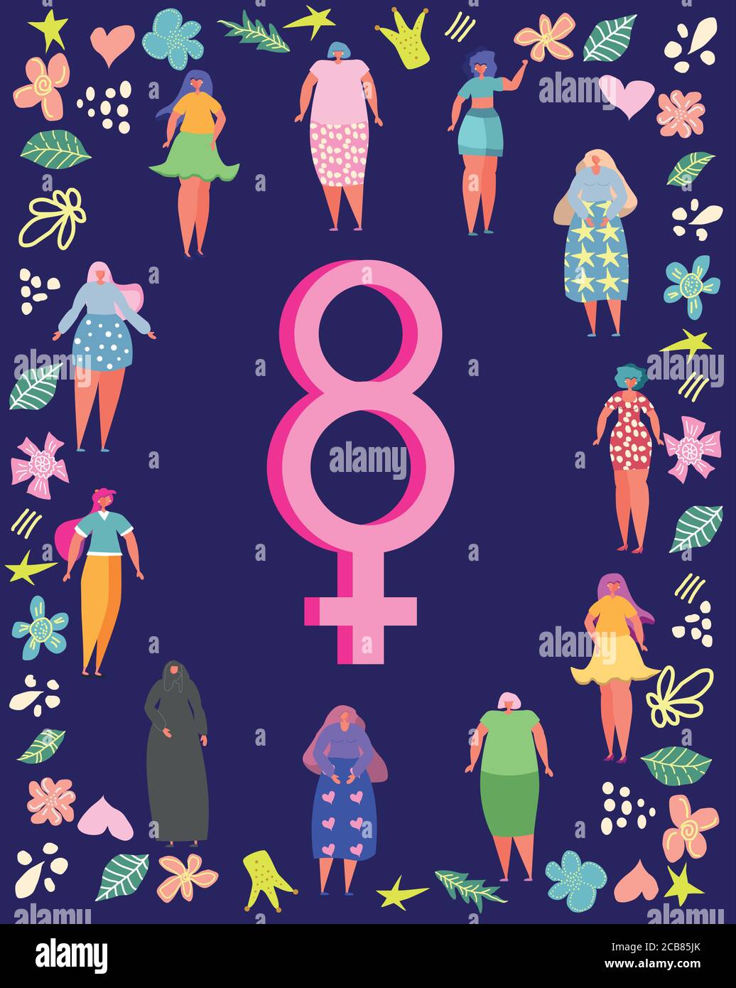 8 march, International Women's Day. Feminism concept template design ...