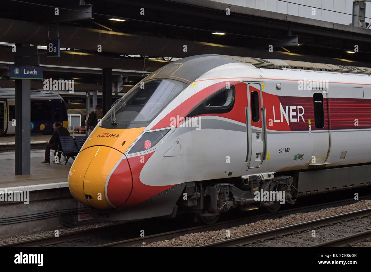 An LNER Azuma at Leeds railway station, one of the new LNER fleet of Hitachi 800 class high ...