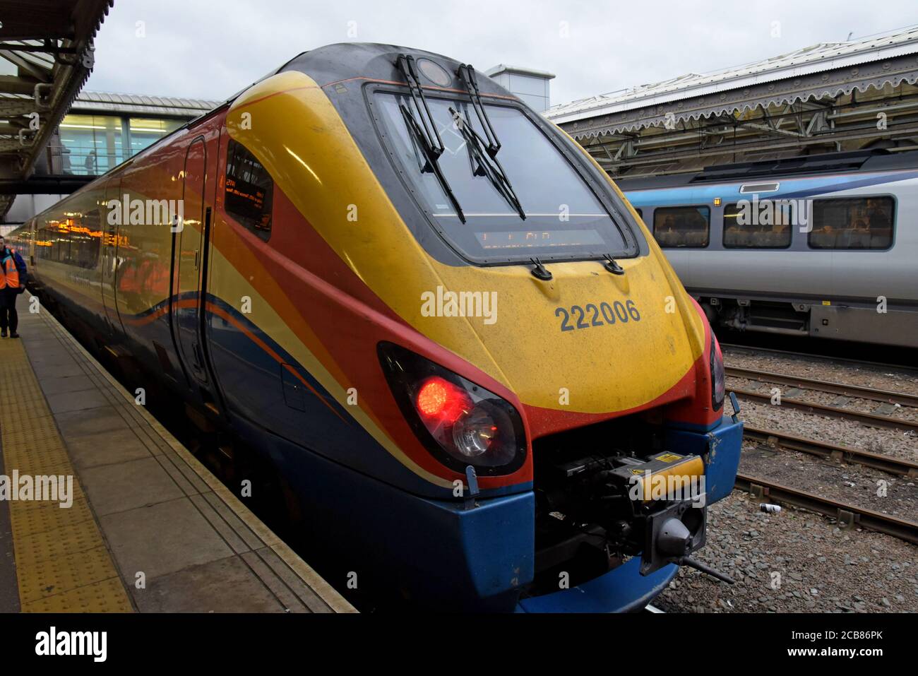 An East Midlands Railway Class 222 Meridian Diesel train at Sheffield ...