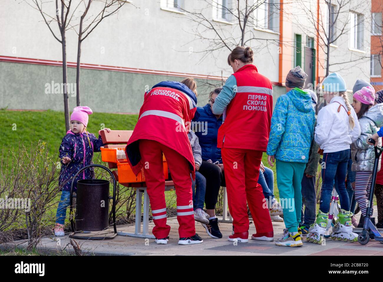 Child in first aid uniform hi-res stock photography and images - Alamy