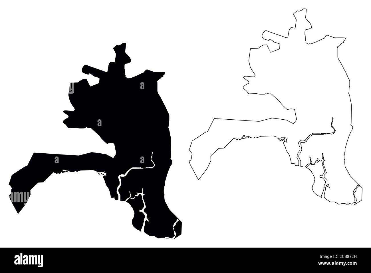 Guayaquil City (Republic of Ecuador, Guayas Province) map vector ...